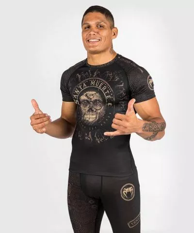 Venum Santa Muerte Dark Side - Rashguard Kratki Rukav Crno/Braon XXL