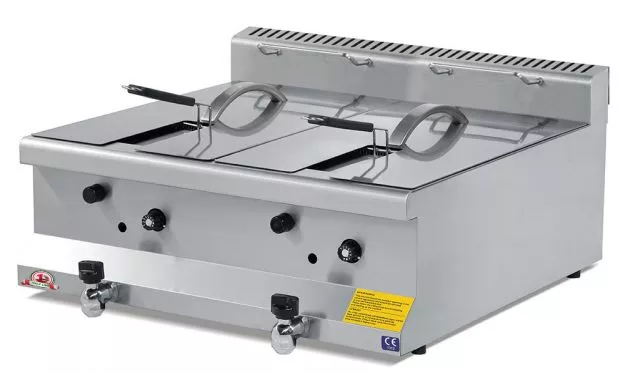 FRITEZA NA PLIN 2X10 LIT PIN.6FG020 600X635X285
