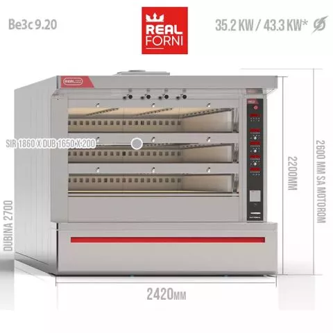 PEKARSKA PEC ELEKTRICNA REAL FORNI BE3C 9.20