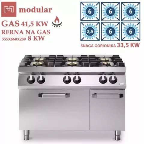 PLINSKI ŠPORET MODULAR R70/120CFG