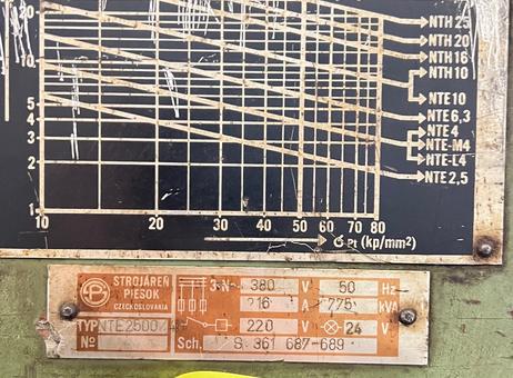 hidraulične makaze Strojáreň Piesok NTE 2590/4B