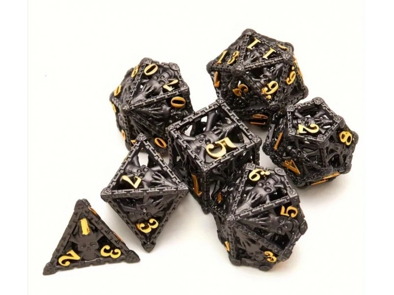 Metalne DND RPG kockice lobanja