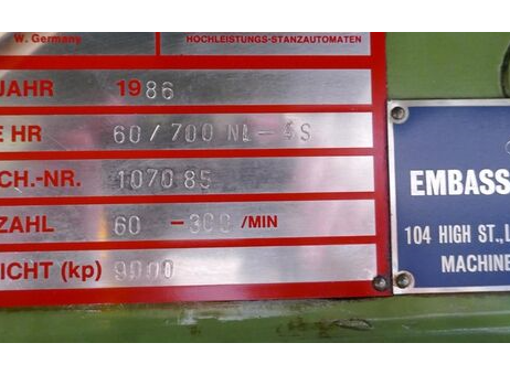 Mašina za udaranje Raster 60 / 700 NL - 4S