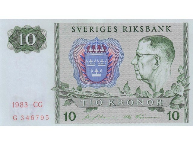Svedska 10 kronor 1983 UNC