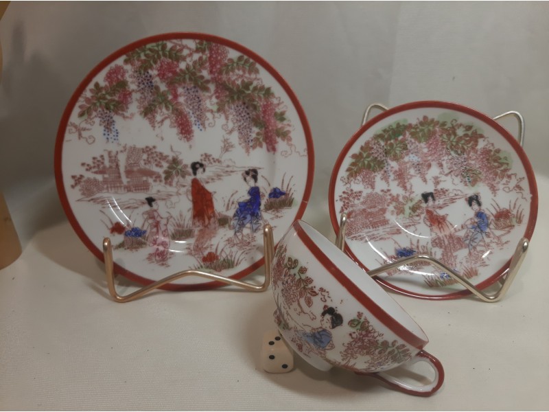 VTG"KUTANI"LITOFAN JAPAN RUČNO BOJEN ČAJ PORCELA 1930'+