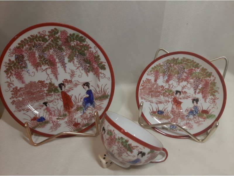 VTG"KUTANI"LITOFAN JAPAN RUČNO BOJEN ČAJ PORCELA 1930'+