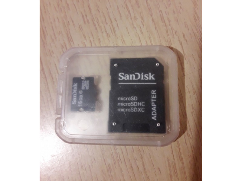 Memorijska kartica - SanDisk 16GB + Adapter - Novo