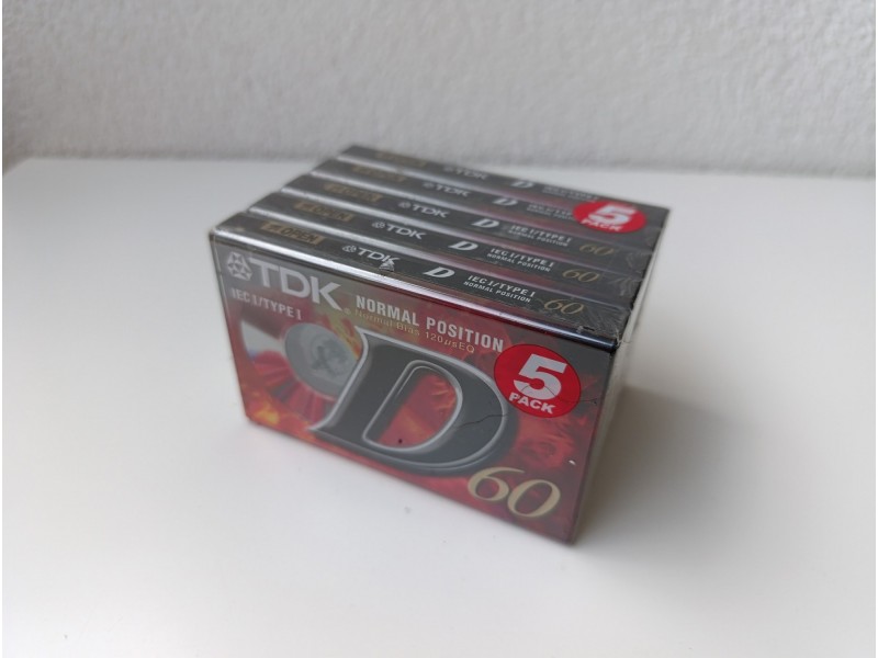 TDK D-60EB audio kasete - 5 pack