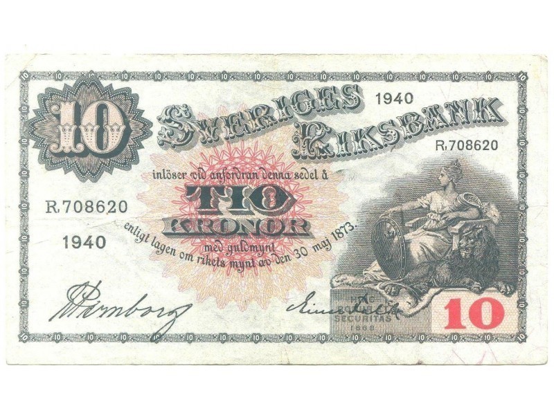 Svedska 10 kronor 1940