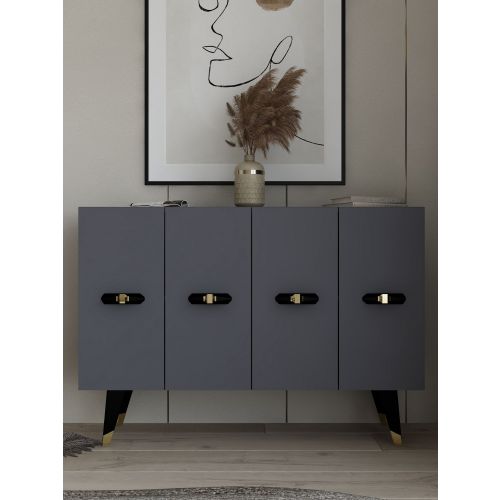 Quart V - Gold, Anthracite Gold Anthracite Console