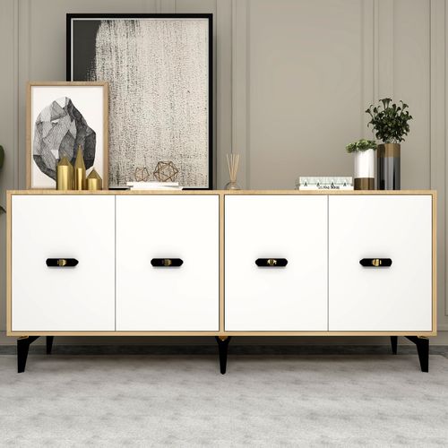 Fly - Sapphire Oak, White Sapphire Oak White Console