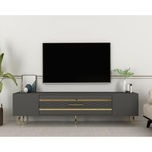 Dekolp2 - Anthracite, Gold Anthracite Gold TV Stand