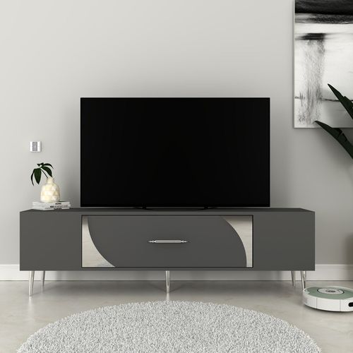 Dekop2 - Anthracite, Silver Anthracite Silver TV Stand