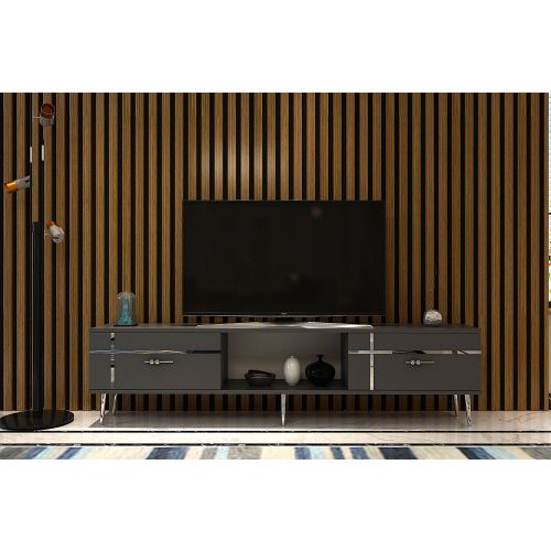 Line - Anthracite, Silver Anthracite Silver TV Stand