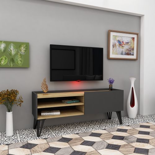 Veronica Oak Anthracite TV Stand