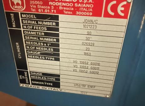 Mašina za kružno pletenje Orizio John c