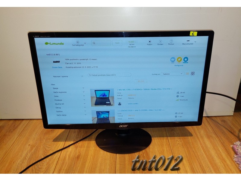 == ACER S240HL MONITOR 24inch = Full HD = HDMI = VGA ==