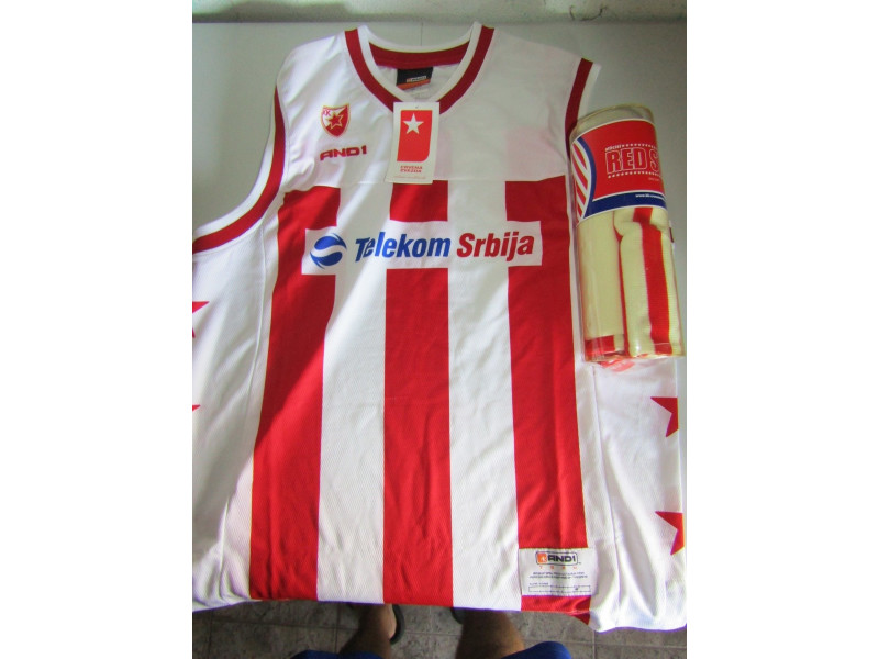 And 1 nov košarkaški dres Crvena zvezda i šal nov