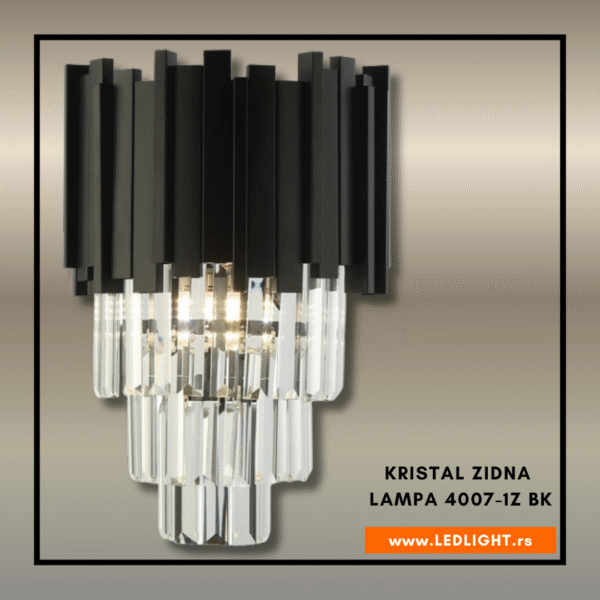 Kristal zidna lampa F4007-1Z BK