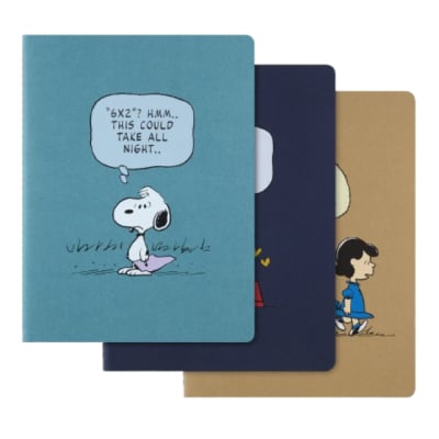 Agenda set 3 - Moleskine, Snoopy, Large, Flex Cover, Dark Blue