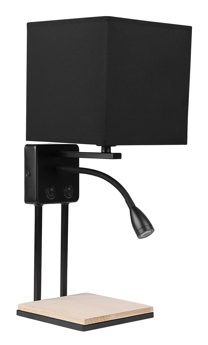 Theo Zidna Lampa sa Prekidačem Crna 1x40W E14 + 2W LEDID EK000753595