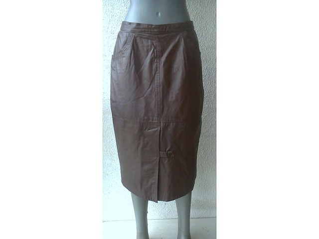kožna braon suknja vintage br M ili L