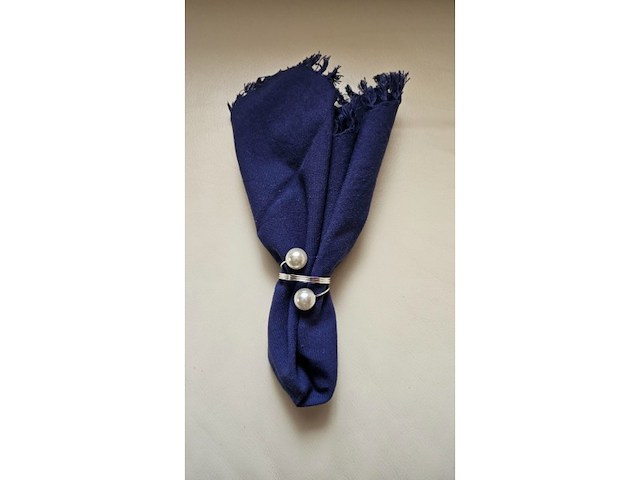 Pearl &; Silver Napkin Rings, nov set 12 prstenova