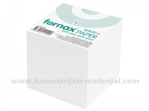 FORNAX 466 papirna kocka za beleške 9x9cm bela lajmovana