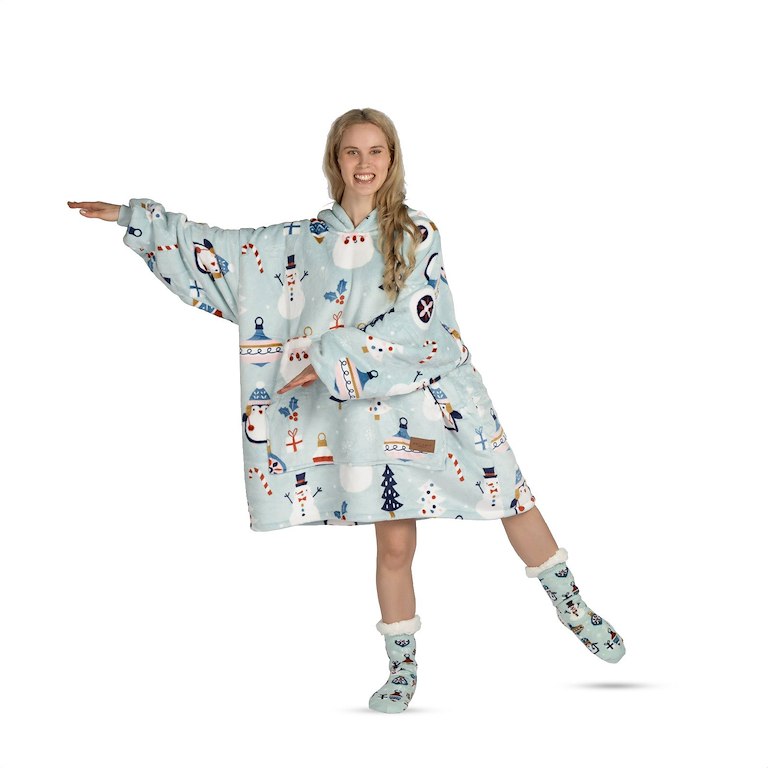 Hoodie duks/ćebe Svilanit Winter Wonderland + Poklon: Čarape
