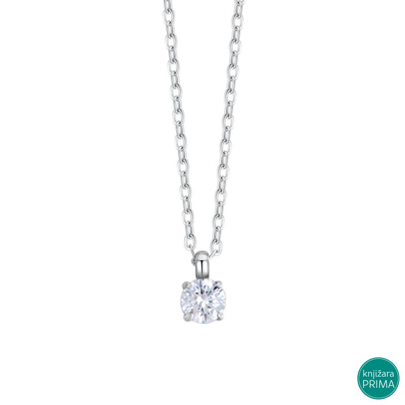 Ogrlica LUCA BARRA beli kristal