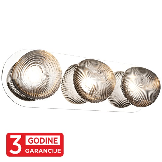 1 PRISMA LED MAW9401-3 3x4W 3000K hrom+smoky zidna lampa 3Y