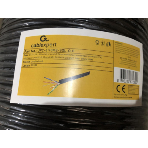 UPC-6170ME-SOL-OUT Gembird, UTP cat.6 Outdoor+SAJLA, solid 23AWG, PREMIUM CCA kotur pun presek 305m