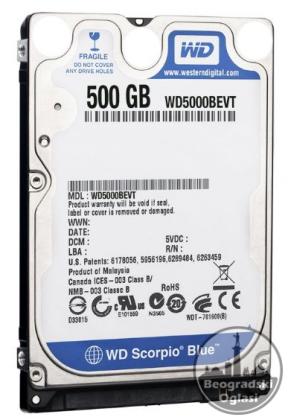 HDD 2.5 WD500gb. Prakticno NOV.