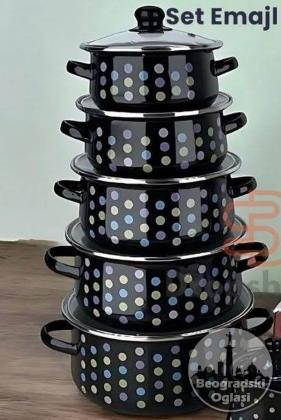 Set emajliranih šerpi Konig 5EM black