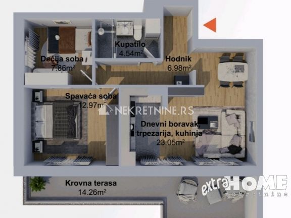ZEMUN CENTAR, bez provizije, 3.0s,69,66m2, lux