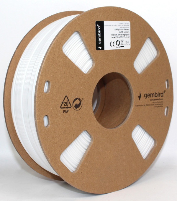 3DP-ABS1.75-01-W ABS Filament za 3D stampac 1.75mm, kotur 1KG WHITE