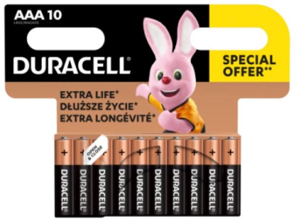 Duracell AAA PAK10 CK, Basic nova 1.5V LR3 MN2400, ALKALNE baterije duralock