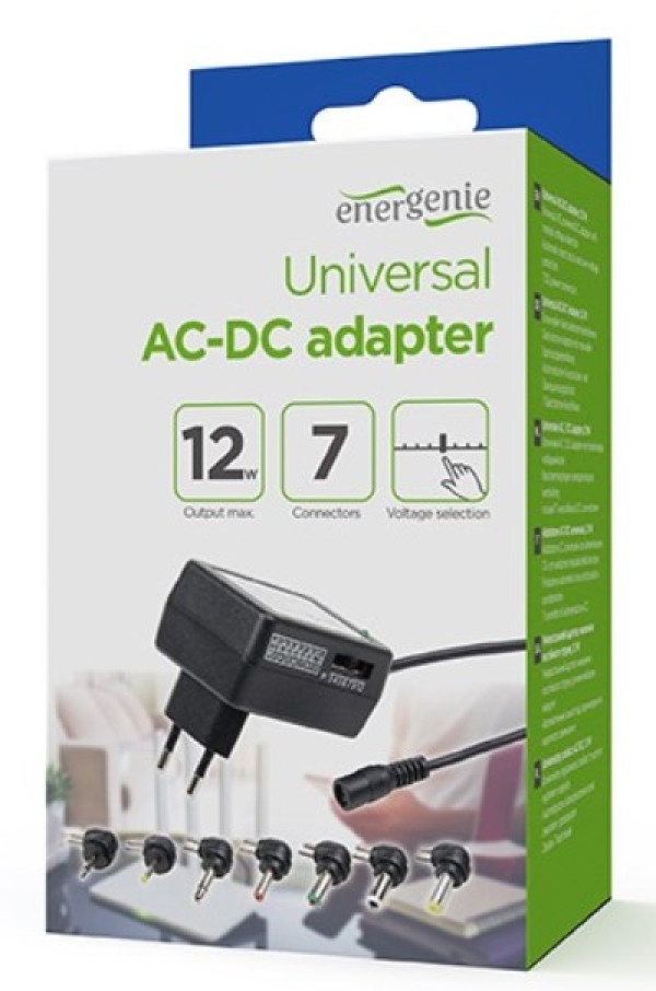 EG-MC-008 Gembird 12W Univerzalni AC-DC adapter 220V/12W na 3,4.5,5,6,7.5,9,12V 1A max
