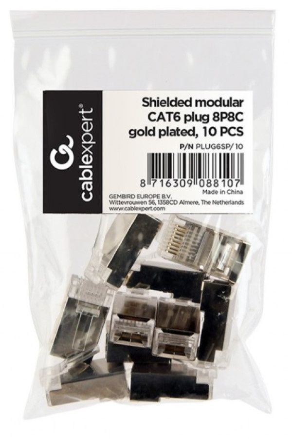 PLUG6SP/10 Shielded modular CAT6, 10 u pakovanju / CENA PO PAKOVANJU