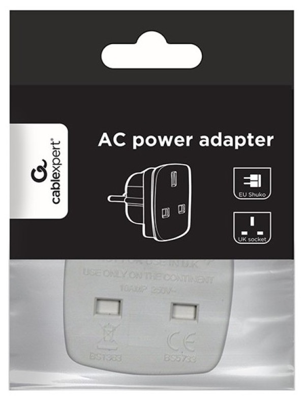 Travel adapter A-AC-UKEU-001 Gembird UK na EU suko 7.5A