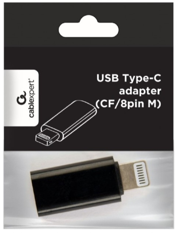 A-USB-CF8PM-01 Gembird USB Type-C adapter (CF/8pin M), black