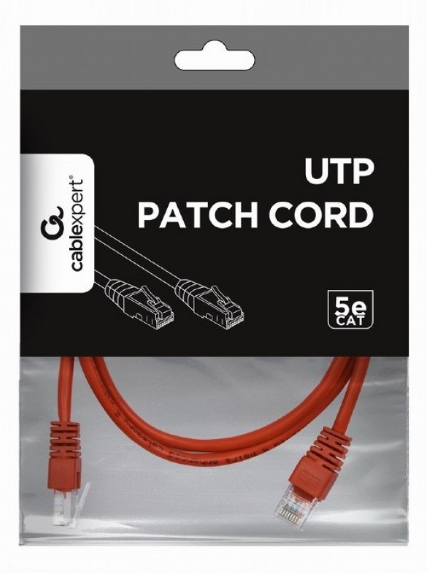 PP12-1M/R Gembird Mrezni kabl, CAT5e UTP Patch cord 1m red