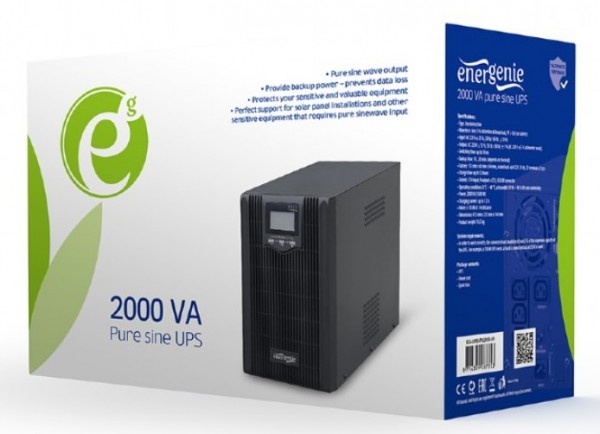 EG-UPS-PS2000-01 Gembird UPS sa stabilizatorom 2000VA (1600W) pure sine wave, LCD, USB, black
