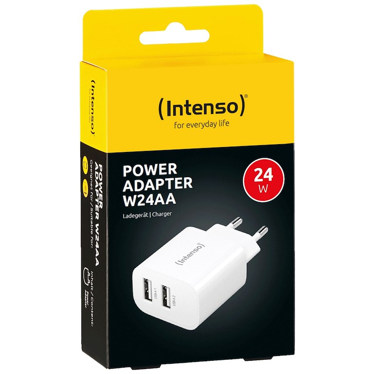 (Intenso) Punjač kućni, 2 x USB-A, 2.4A, 24W - Power Adapter W24AA