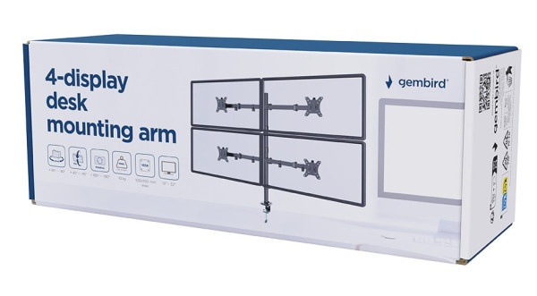 MA-D4-01 Gembird Podesivi stoni drzac za monitor sa cetri ruke,tilt,rotacija,okretanje,13-32 max10kg