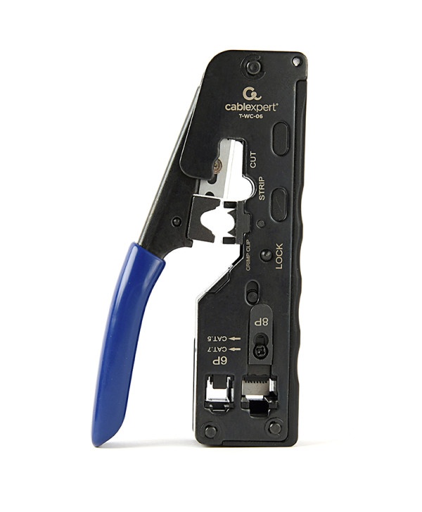 T-WC-06 Gembird Klesta za krimpovanje CAT.7 LAN pass-through plug, 8P8C, 6P6C, blue
