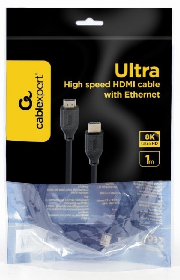 CC-HDMI8K-1M Gembird HDMI kabl v.2.1 ethernet support UHD/8K TV 1m