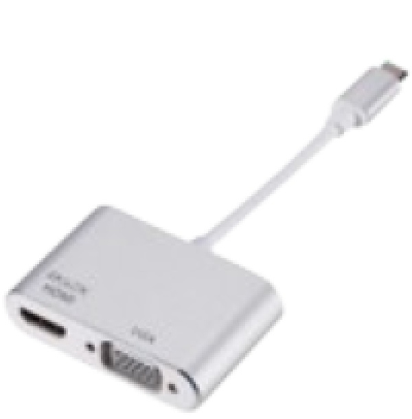 Adapter Stars Solutions USB-C na HDMI/VGA sivi