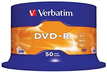 DVD-R VERBATIM 4.7GB 16X 4.7GB 1/50 DL WRAP/43791