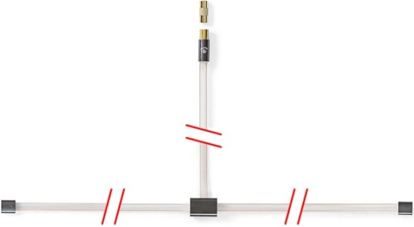 ANFMBW105AT20 FM Antena IEC koaksijalni muški, Gold Plated, 50Ohm, Unshielded, 2m, PVC